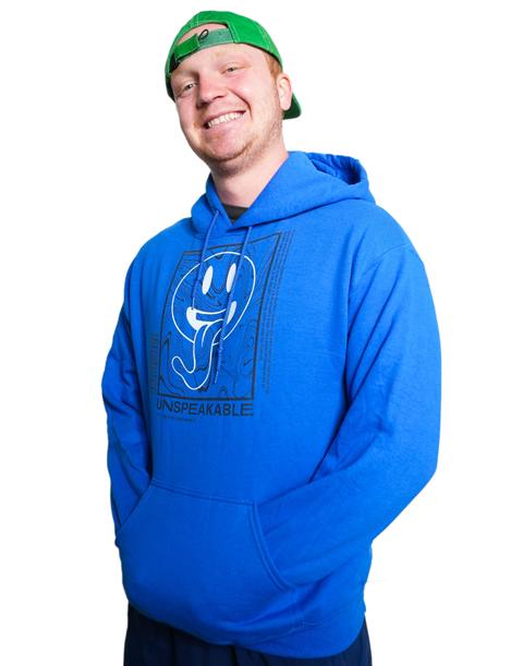 BLUE SMILEY SWIRL HOODIE – Unspeakable